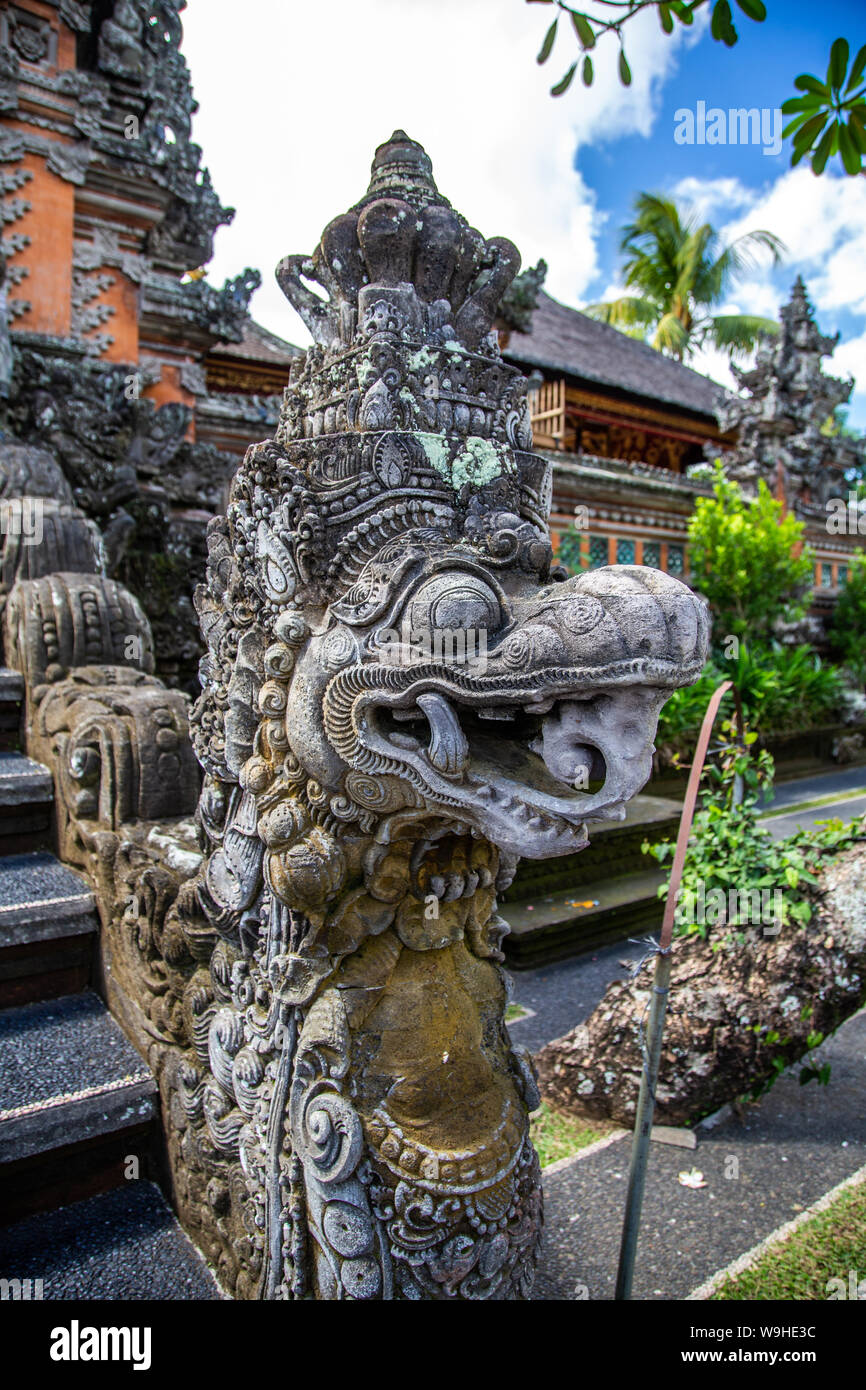 Ubud temple with pond in Bali Indonesia Stock Photo - Alamy