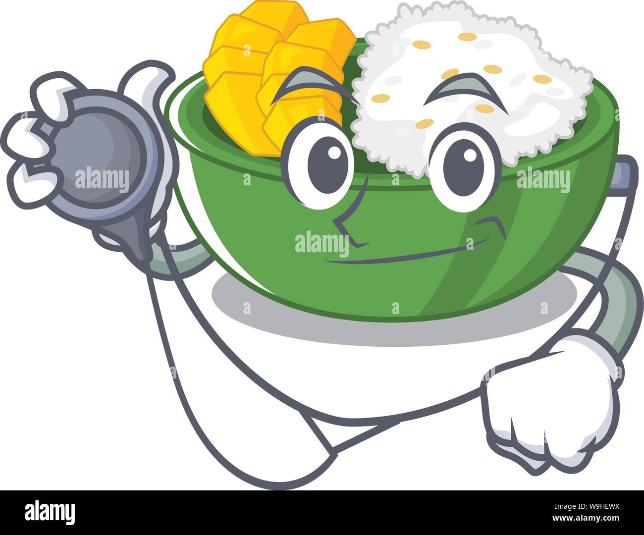 Doctor mango sticky rice isolated the character Stock Vector Image ...