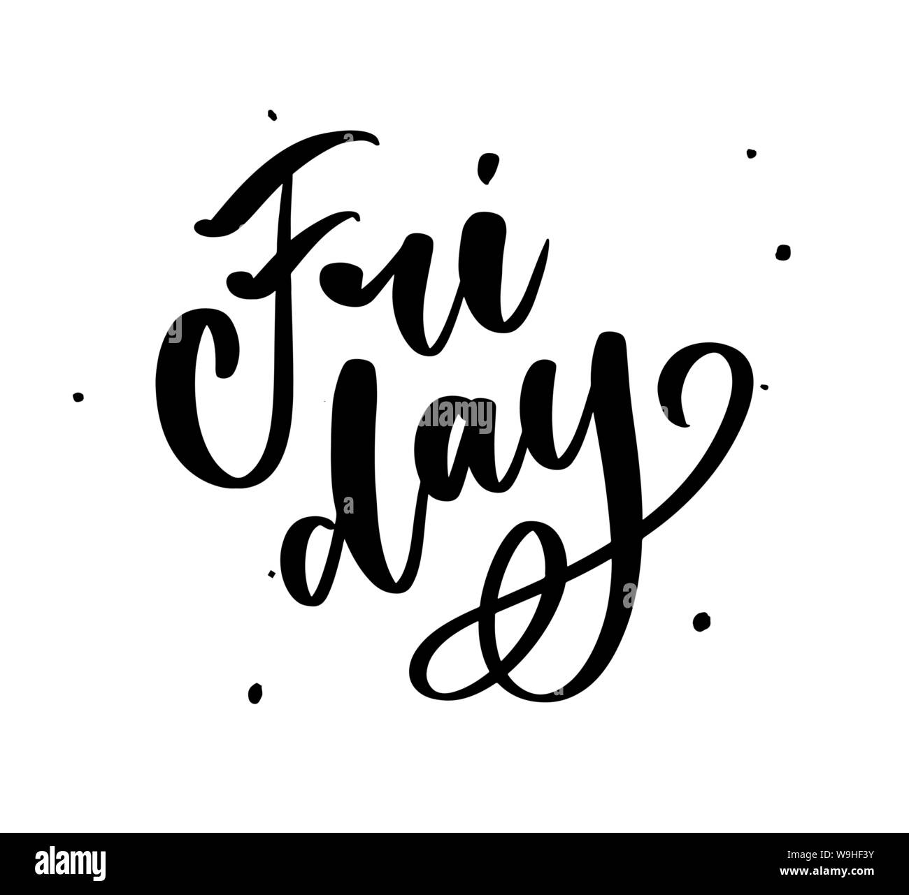Hand lettering happy friday inscription isolated on white background ...