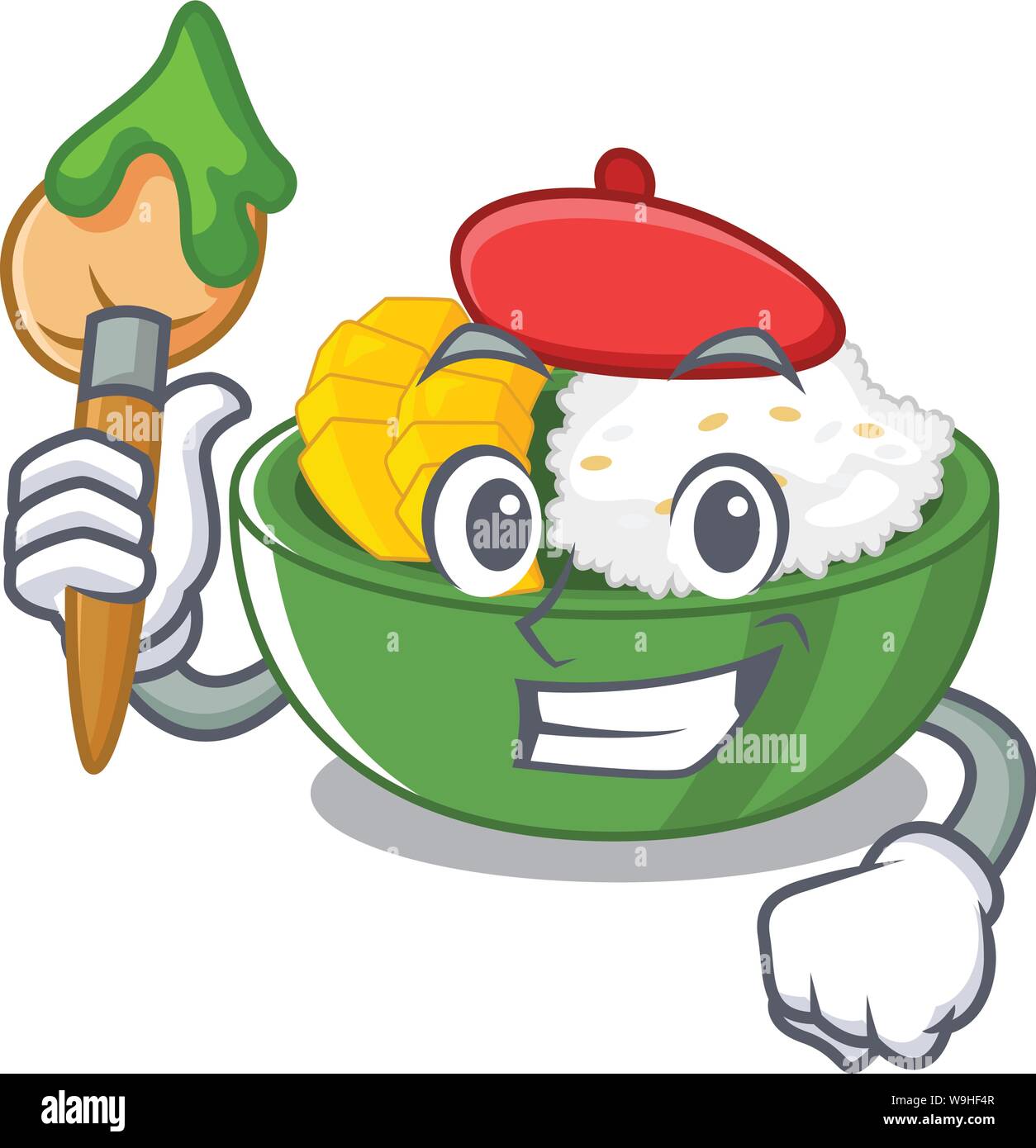 Artist mango sticky rice isolated the character Stock Vector Image ...