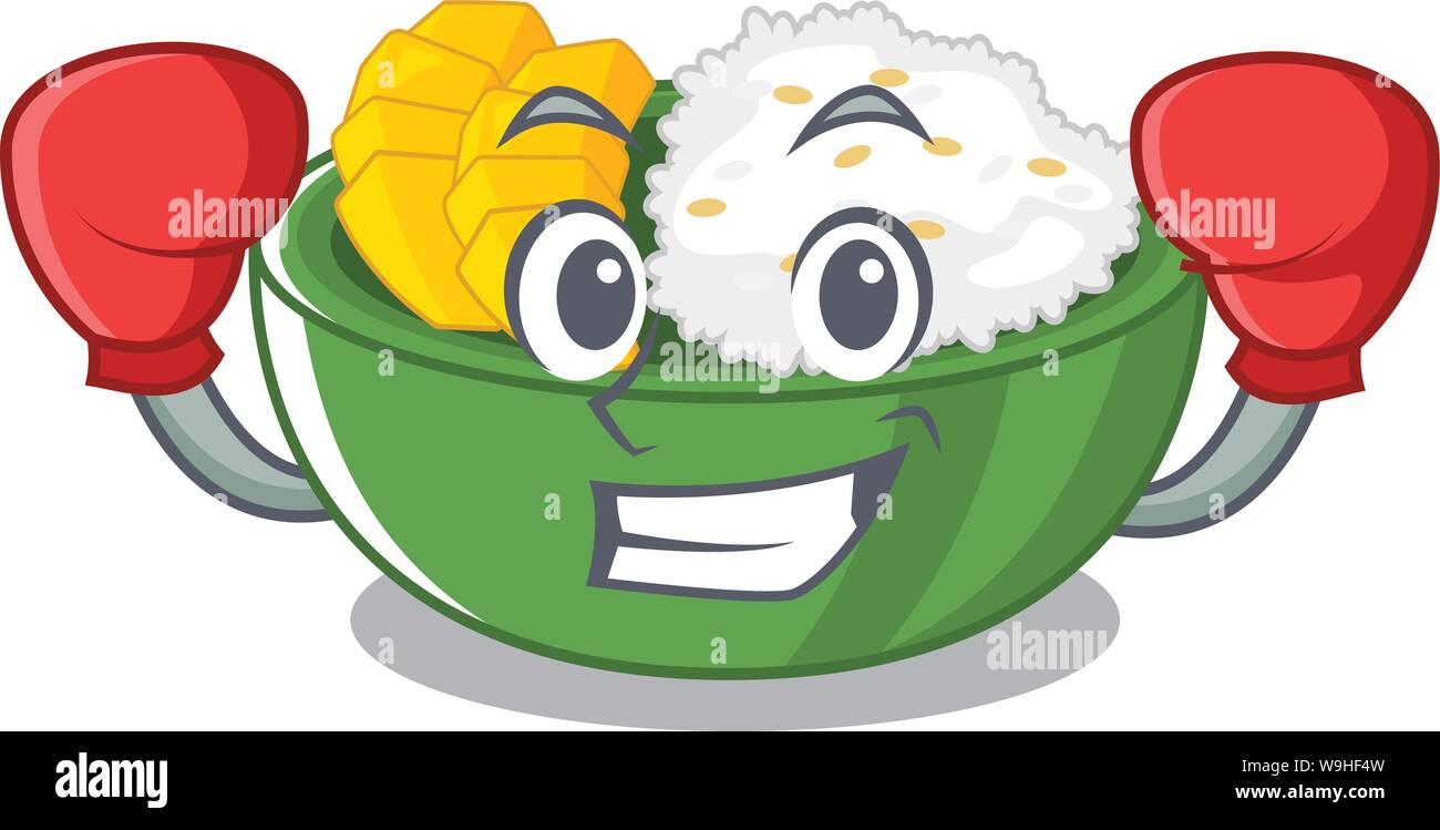 Boxing mango sticky rice isolated the character Stock Vector Image ...