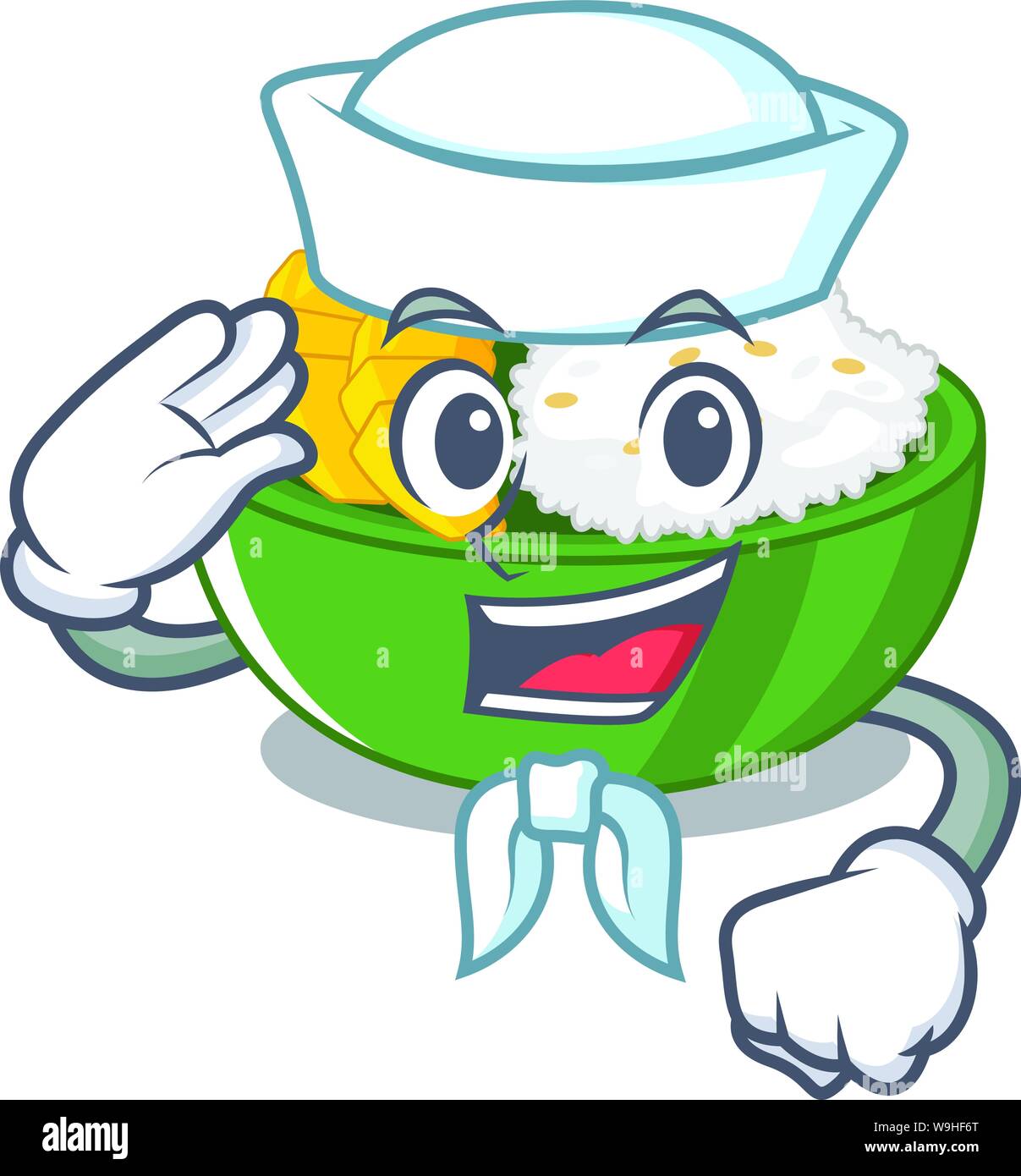 Sailor mango sticky rice isolated the character Stock Vector Image ...