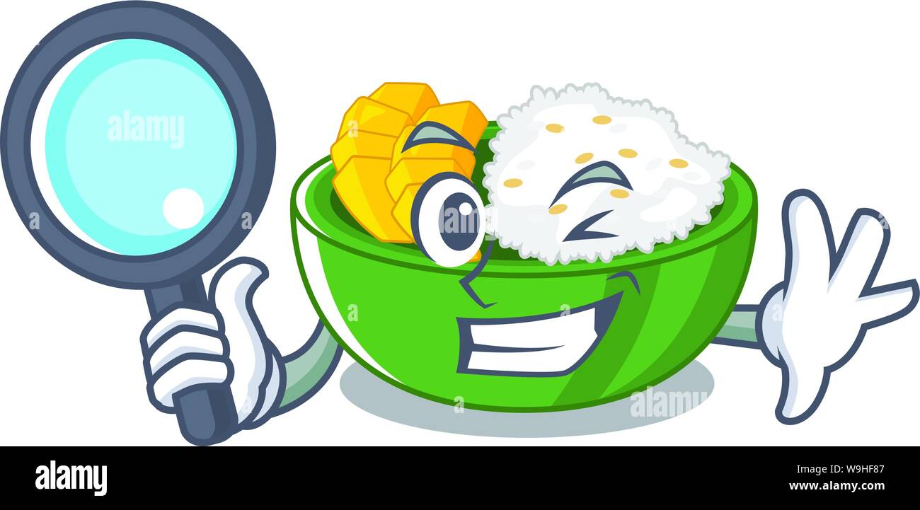 Detective mango sticky rice in cartoon plate Stock Vector Image & Art ...