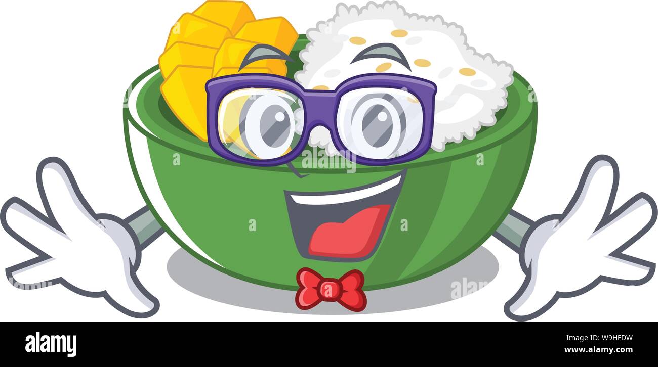 Geek mango sticky rice in cartoon plate Stock Vector Image & Art - Alamy