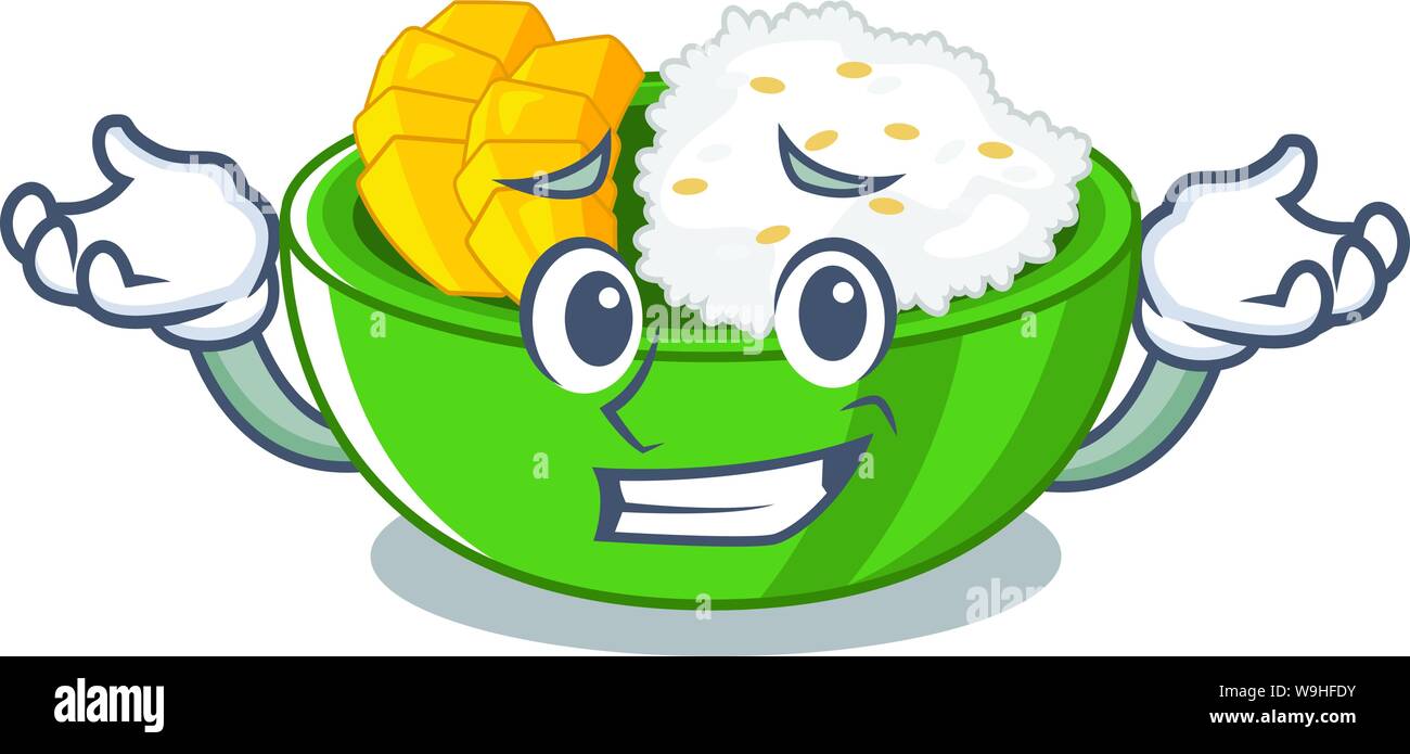 Grinning mango sticky rice in cartoon plate Stock Vector Image & Art ...