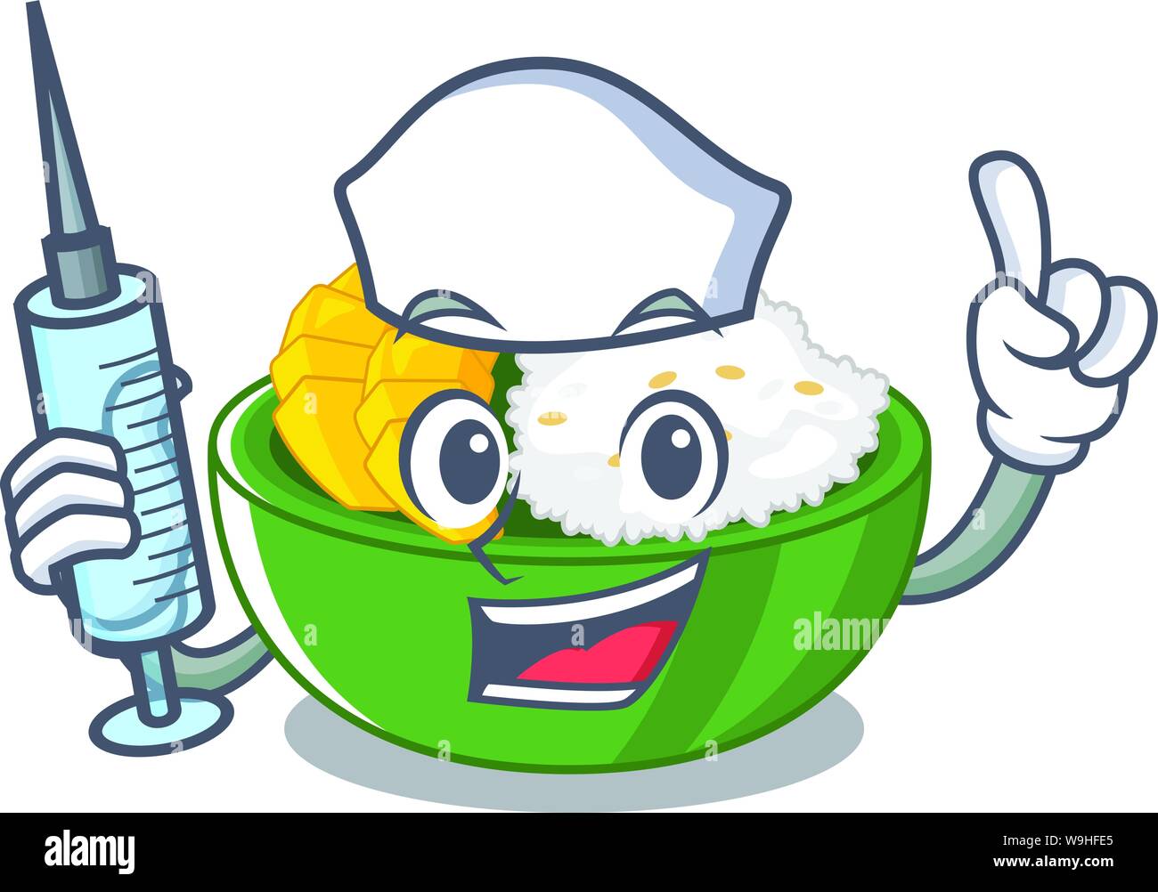 Nurse mango sticky rice in cartoon plate Stock Vector Image & Art - Alamy