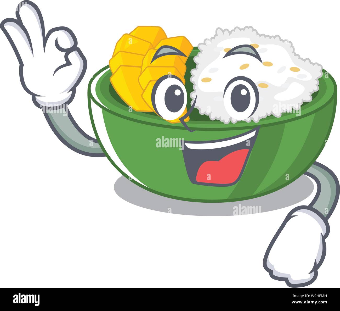 Okay mango sticky rice in cartoon plate Stock Vector Image & Art - Alamy