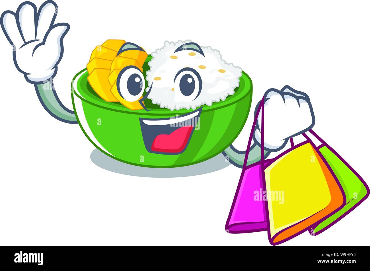 Shopping mango sticky rice in cartoon plate Stock Vector Image & Art ...