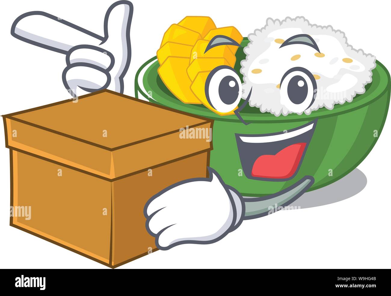 With box mango sticky rice in cartoon plate Stock Vector Image & Art ...