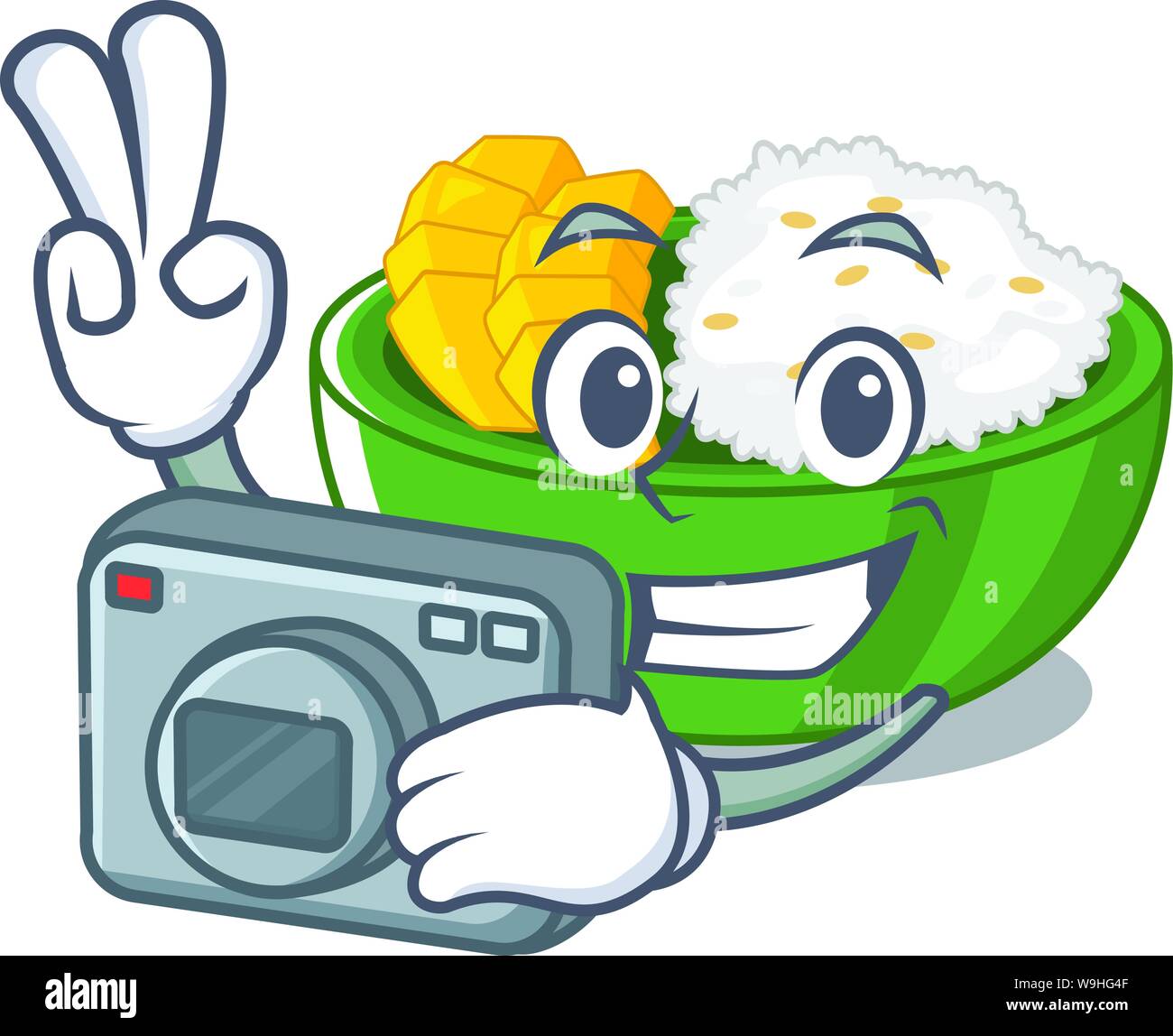 Photographer mango sticky rice in the cartoon Stock Vector Image & Art ...