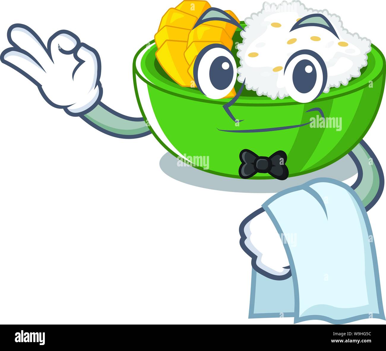 Waiter mango sticky rice in the cartoon Stock Vector Image & Art - Alamy