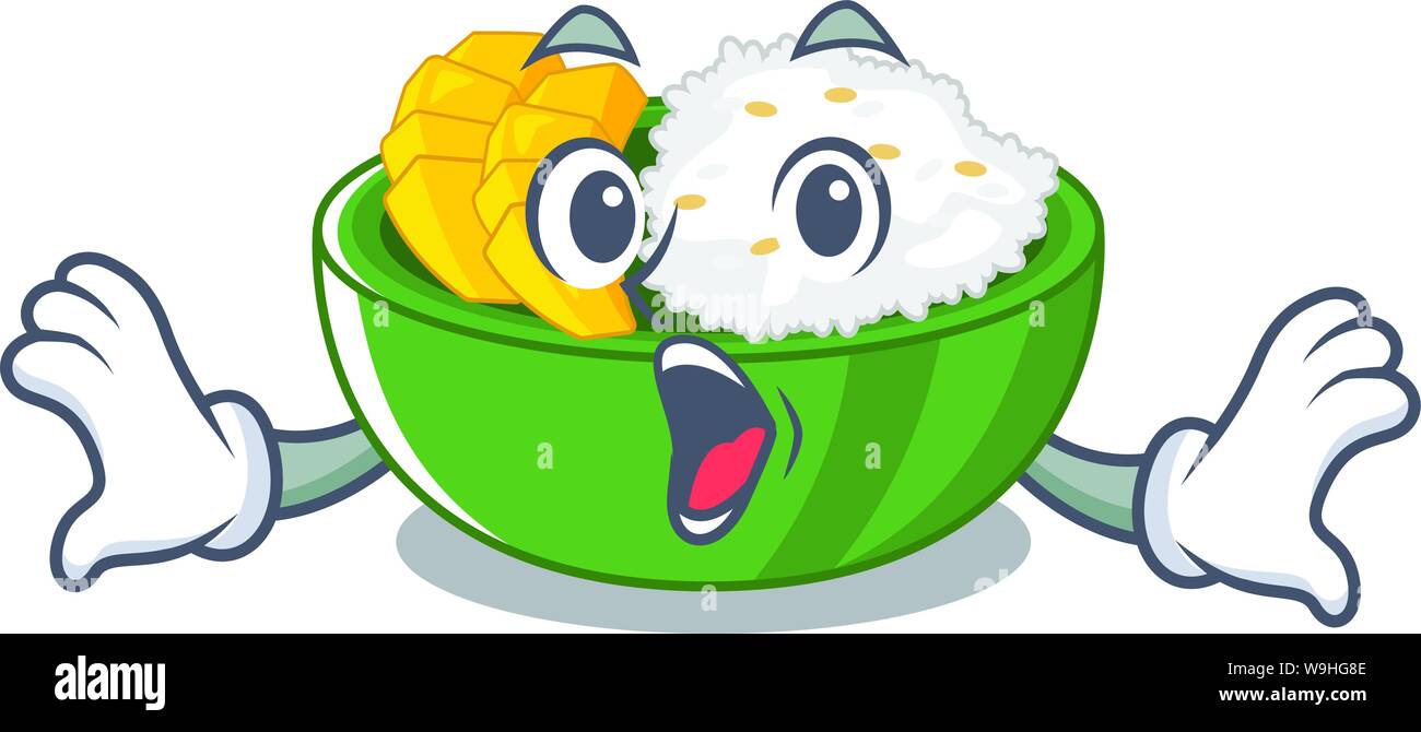 Surprised mango sticky rice in the cartoon Stock Vector Image & Art - Alamy