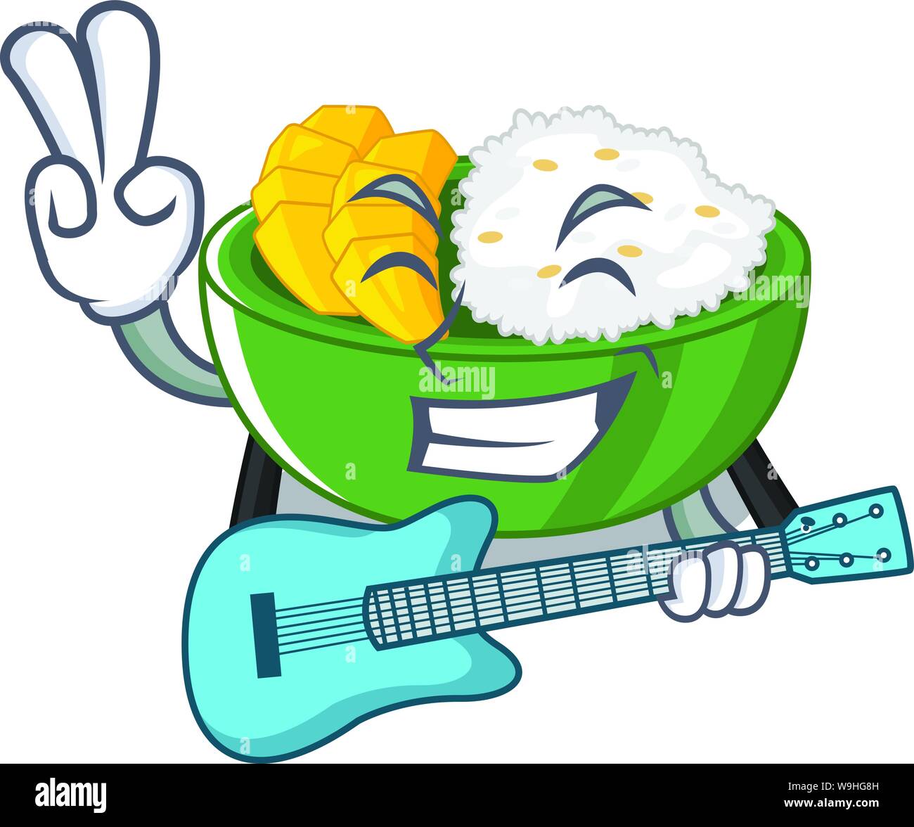 With guitar mango sticky rice in the cartoon Stock Vector Image & Art ...