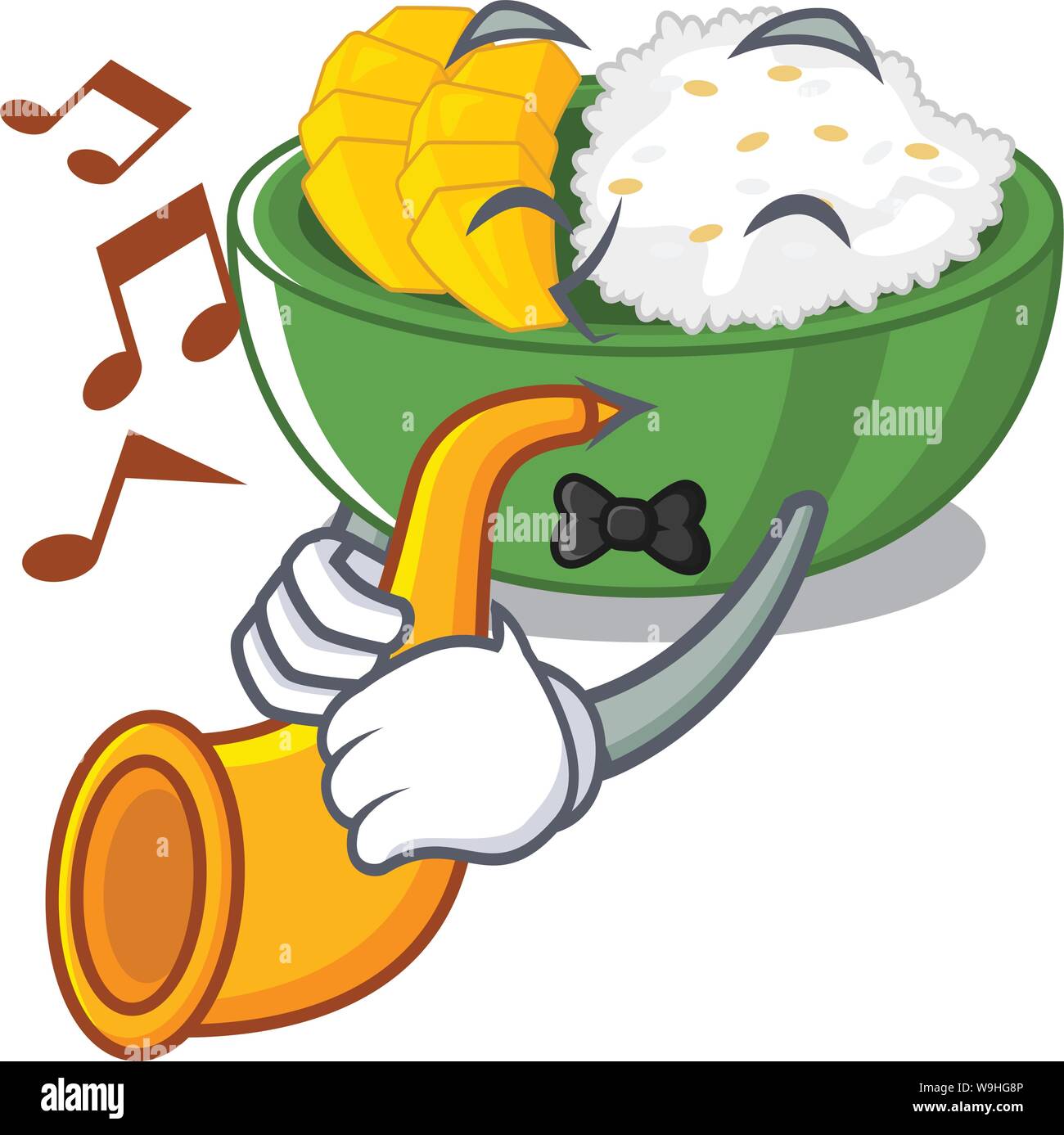 With trumpet mango sticky rice in the cartoon Stock Vector Image & Art ...