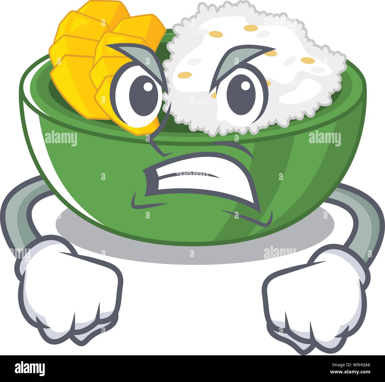 Angry mango sticky rice in the cartoon Stock Vector Image & Art - Alamy