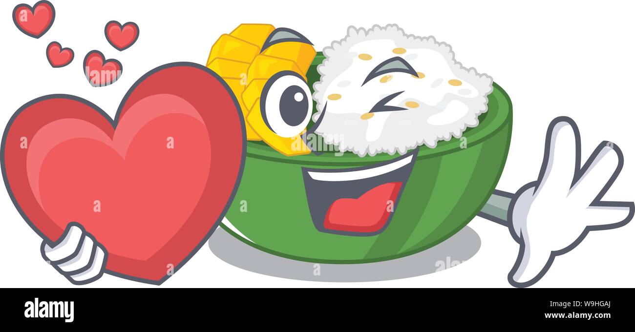 With heart mango sticky rice in the cartoon Stock Vector Image & Art ...
