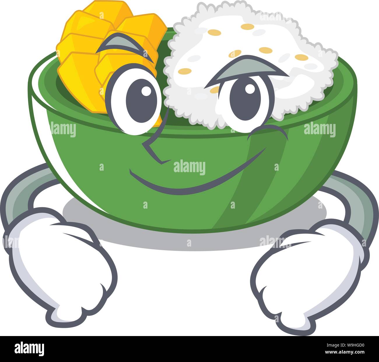 Smirking mango sticky rice in cartoon plate Stock Vector Image & Art ...