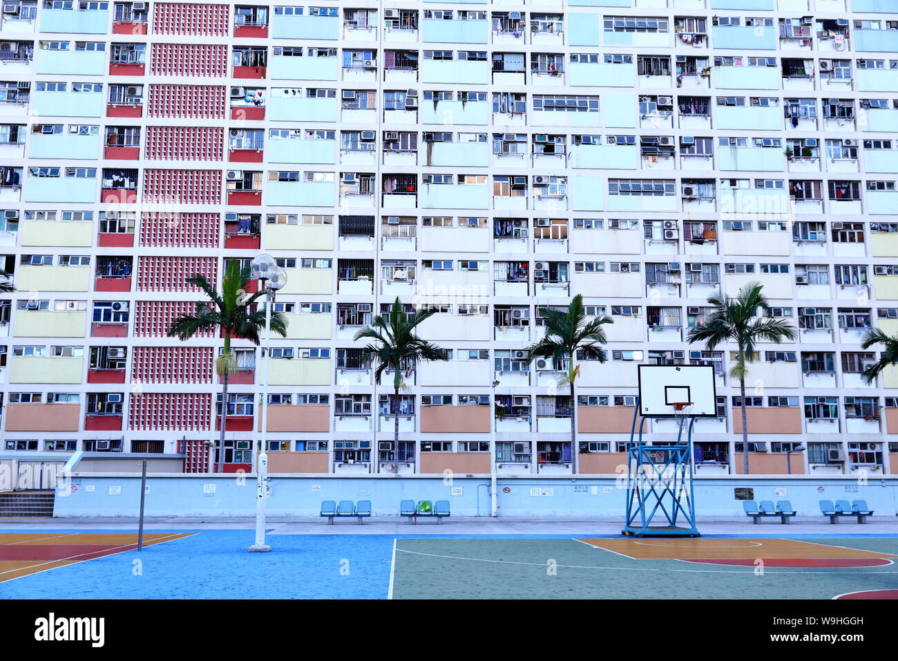 Old public populated housing estates in Hong Kong, China Stock Photo ...