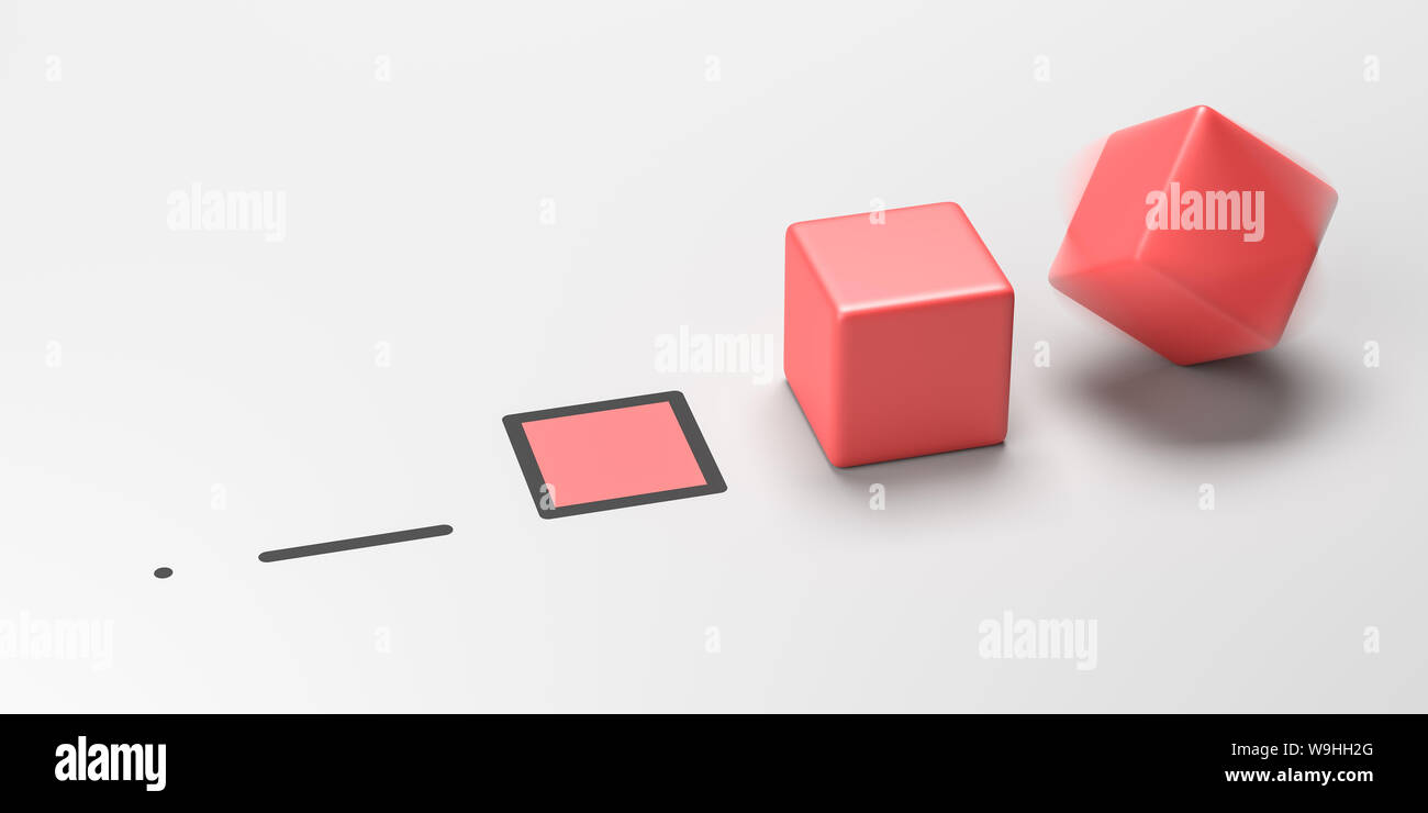 Set of Shapes Showing Multidimensional Concept, 3D Illustration on ...