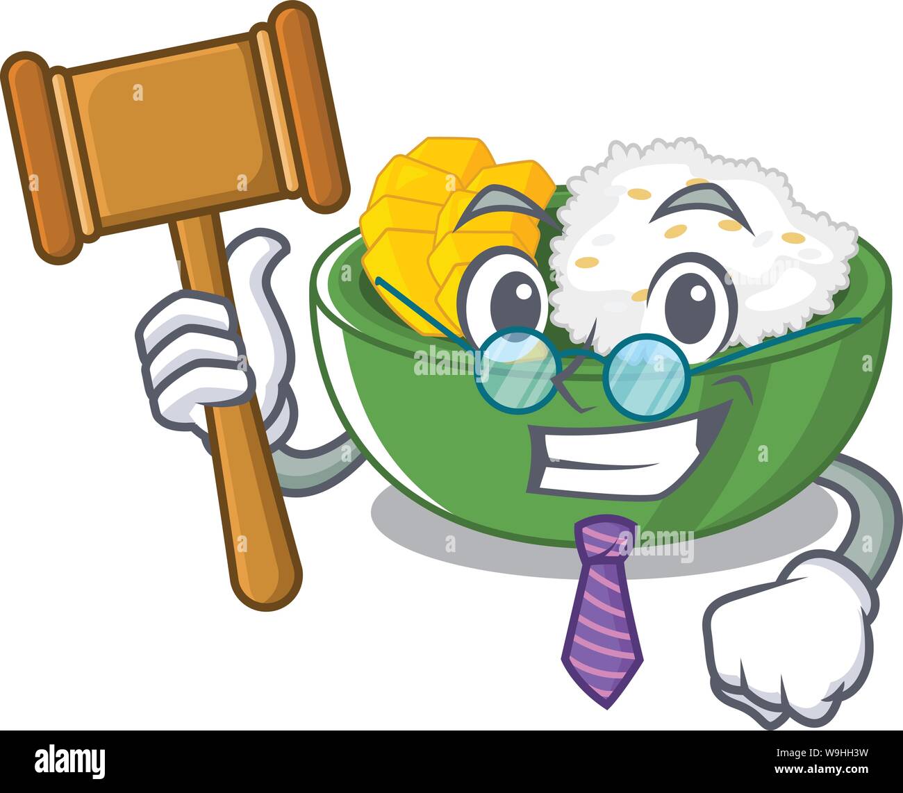 Judge mango sticky rice with a mascot Stock Vector Image & Art - Alamy
