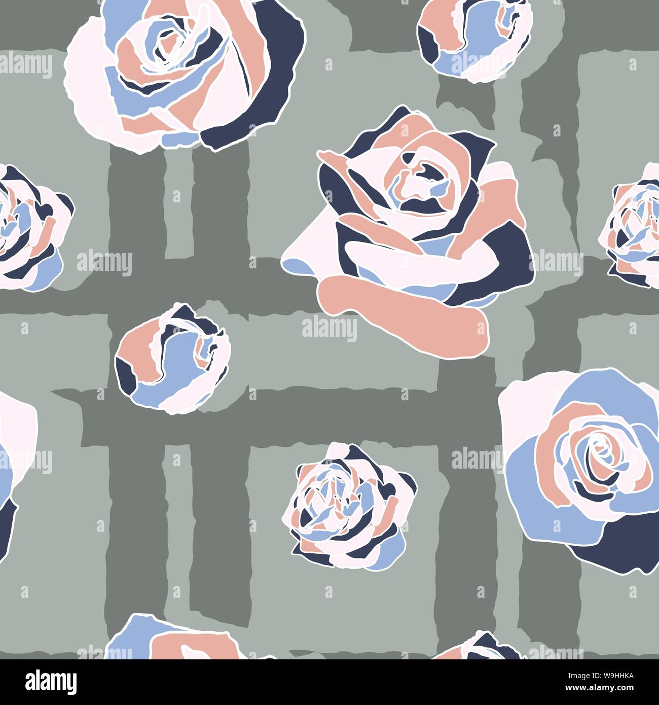 Pastel roses vector seamless pattern Stock Vector Image & Art - Alamy