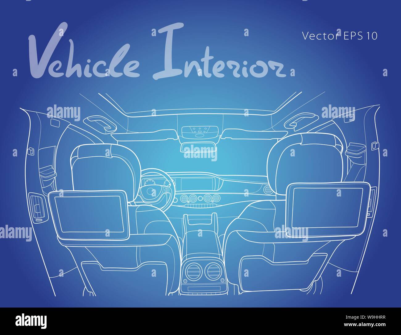 Machine inside. Interior of the vehicle. Vector Stock Vector Image ...