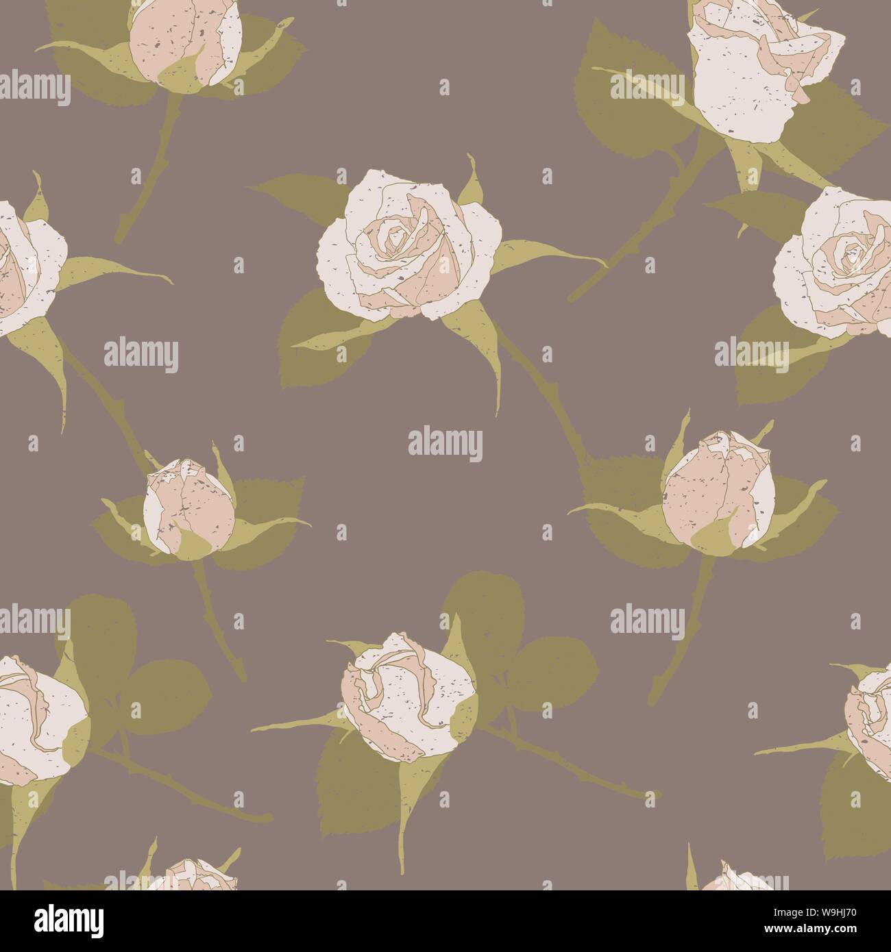 Pastel roses vector seamless pattern Stock Vector Image & Art - Alamy