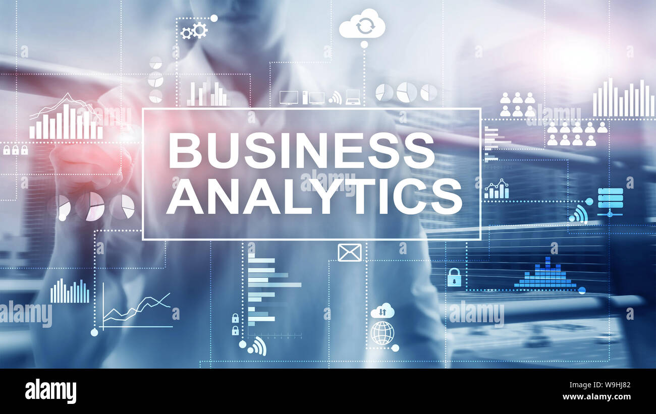 Business analytics concept on double exposure background Stock Photo ...