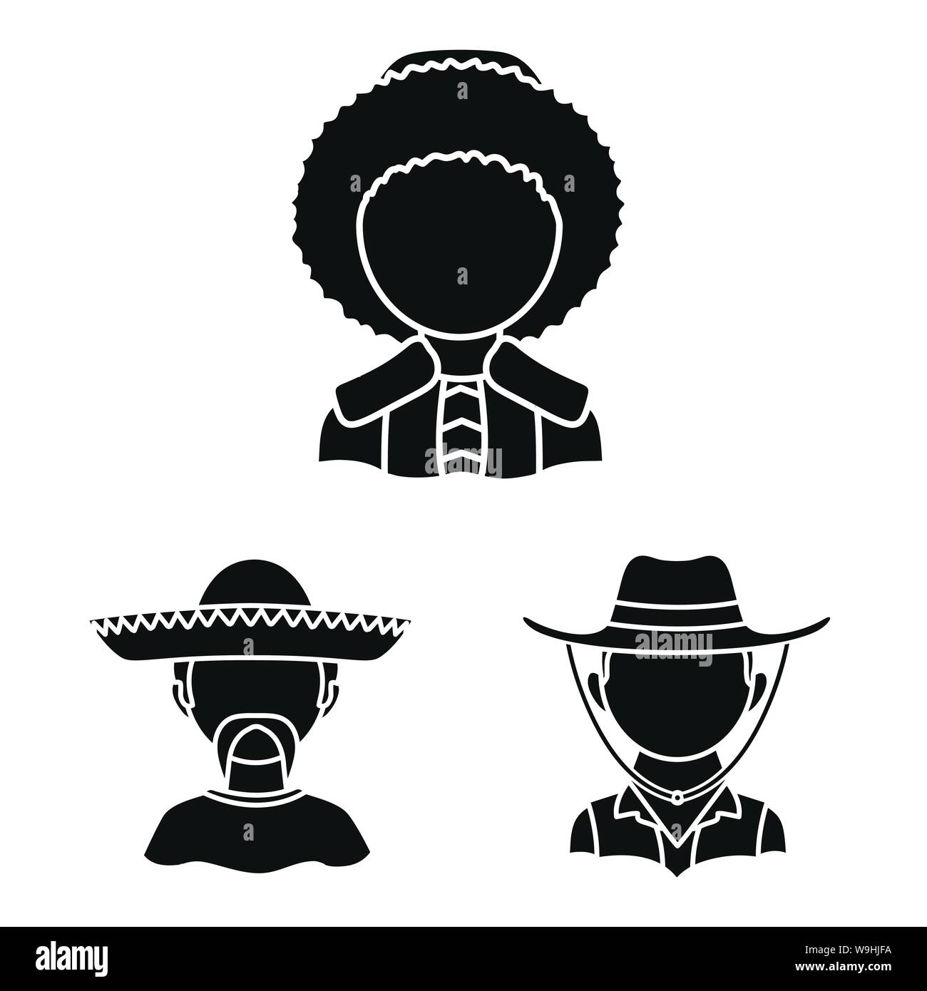 Vector design of person and culture icon. Set of person and race stock ...