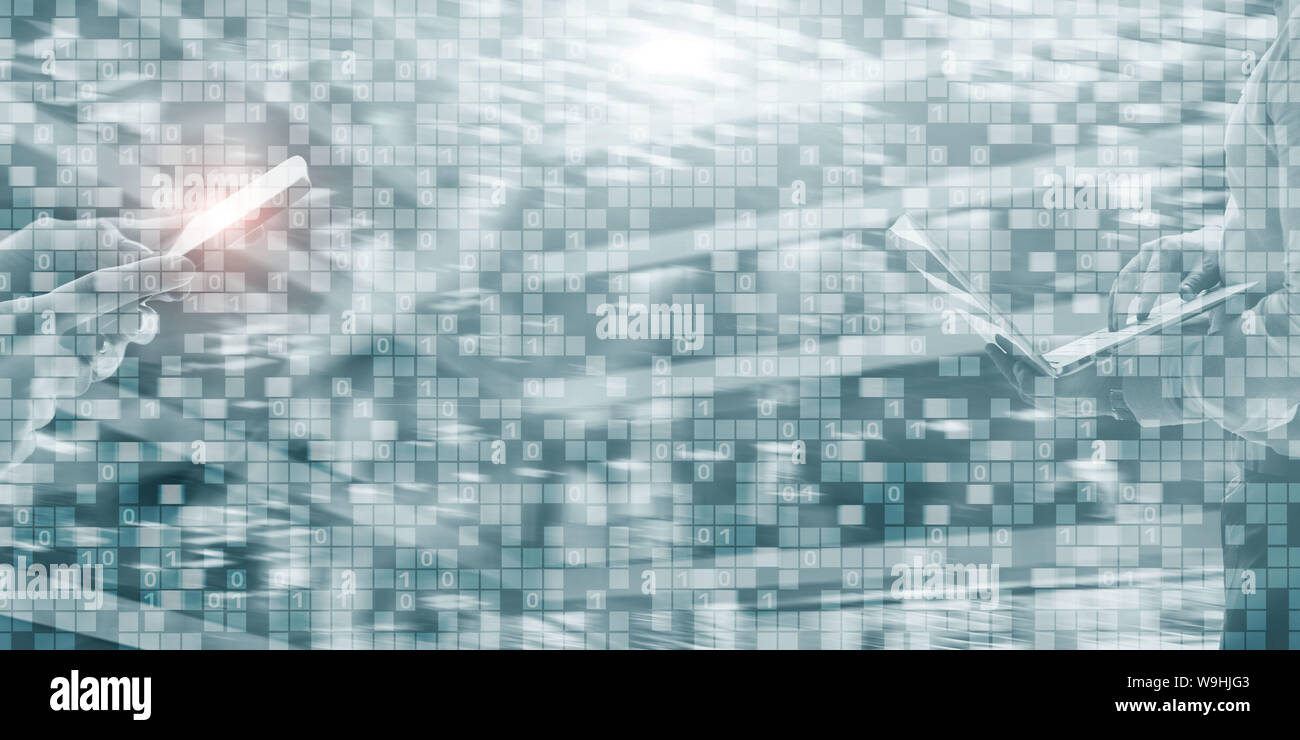 Digital Binary Code Business background. Matrix Abstract futuristic wallpaper Stock Photo - Alamy