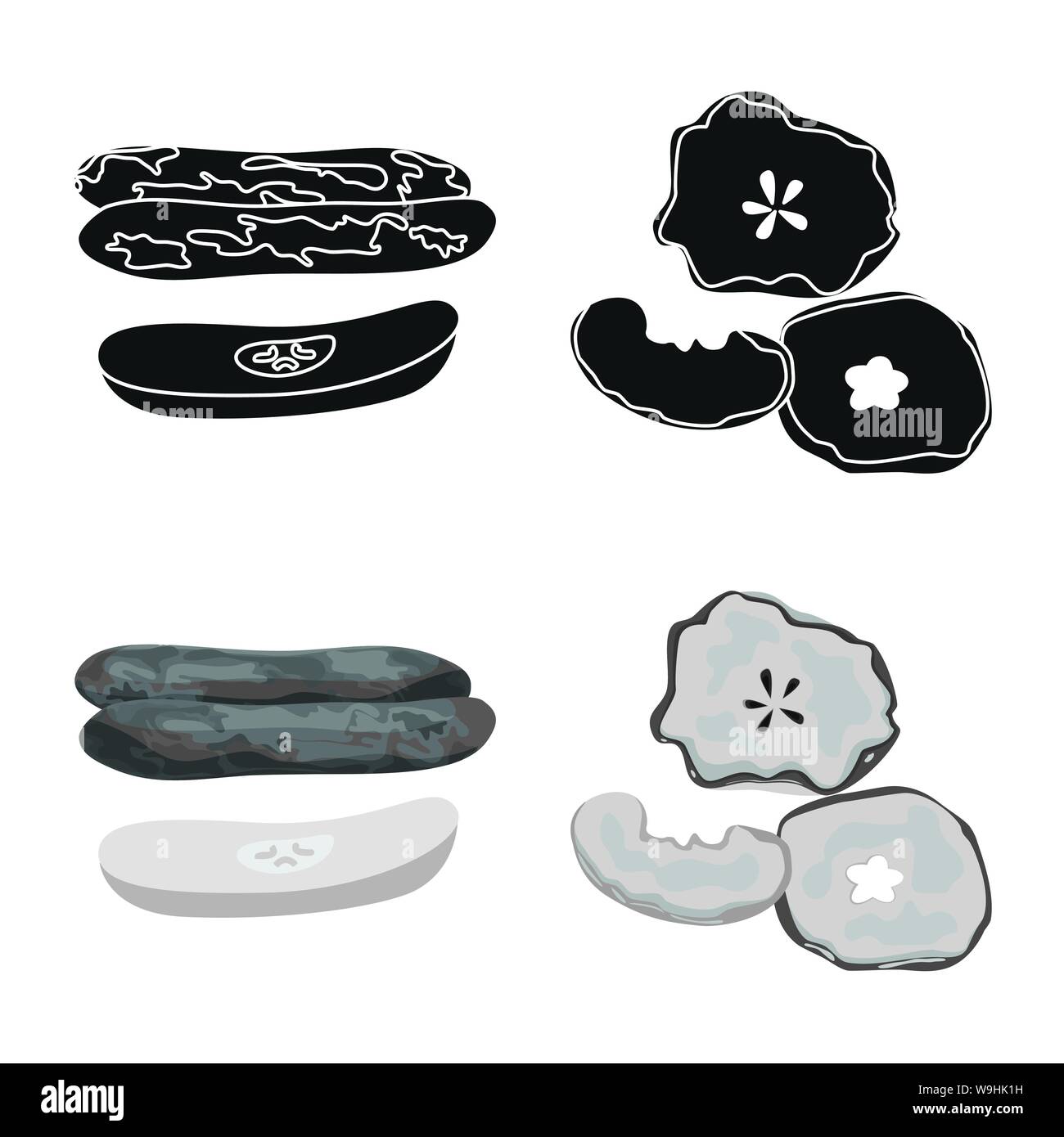 Vector illustration of food and raw symbol. Set of food and nature ...