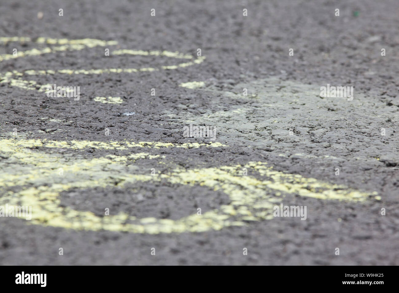 asphalt road with chalk painting Stock Photo - Alamy