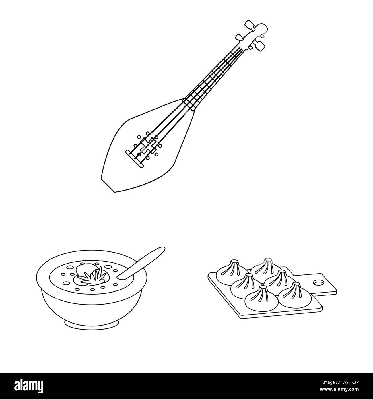 Vector illustration of traditions and national logo. Collection of ...