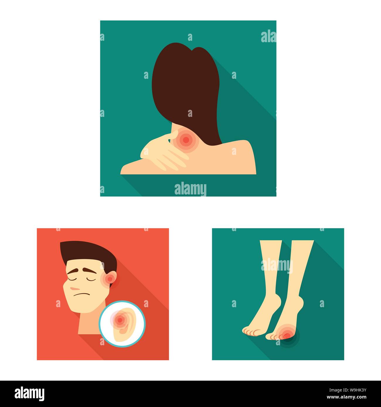 Vector illustration of damage and wound sign. Collection of damage and ...