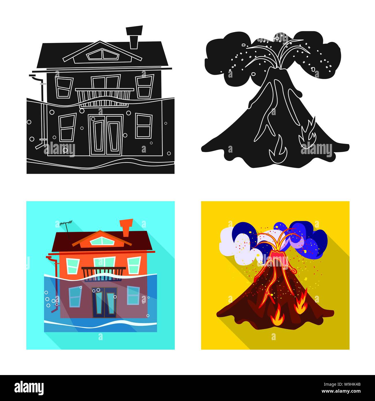 Vector design of weather and distress logo. Set of weather and crash ...