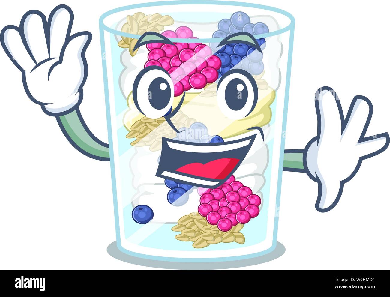 Waving cartoon parfait in the a fridge Stock Vector Image & Art - Alamy