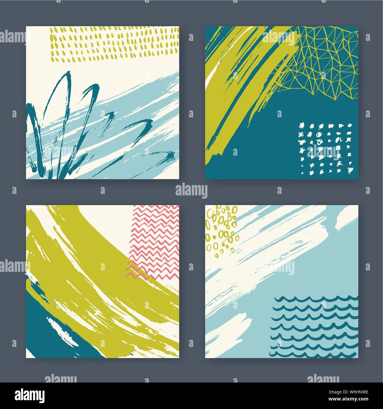 Vector abstract hand drawn painted backgrounds design Stock Vector ...