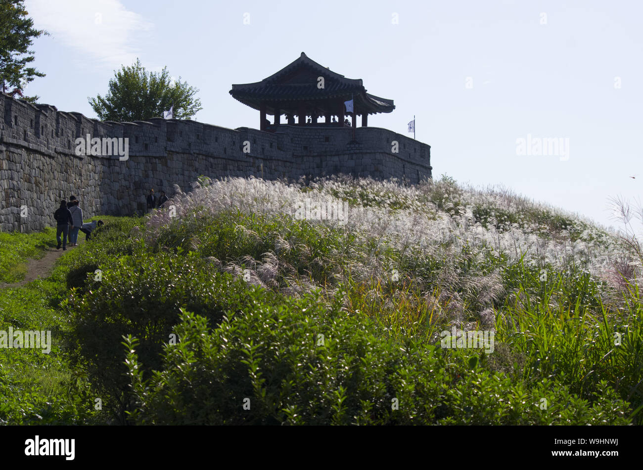 korean old fortress with beautiful wall Stock Photo - Alamy