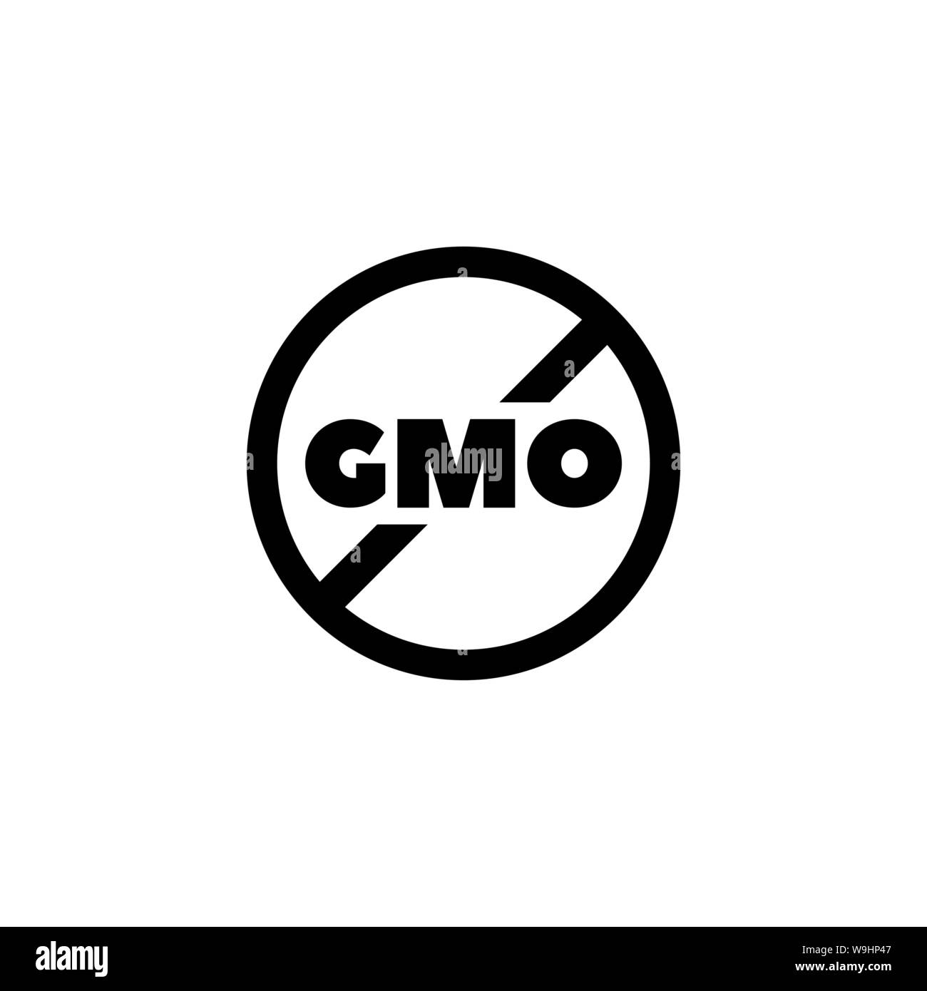 Non Gmo Organic Flat Vector Icon Illustration Simple Black Symbol On White Background Non