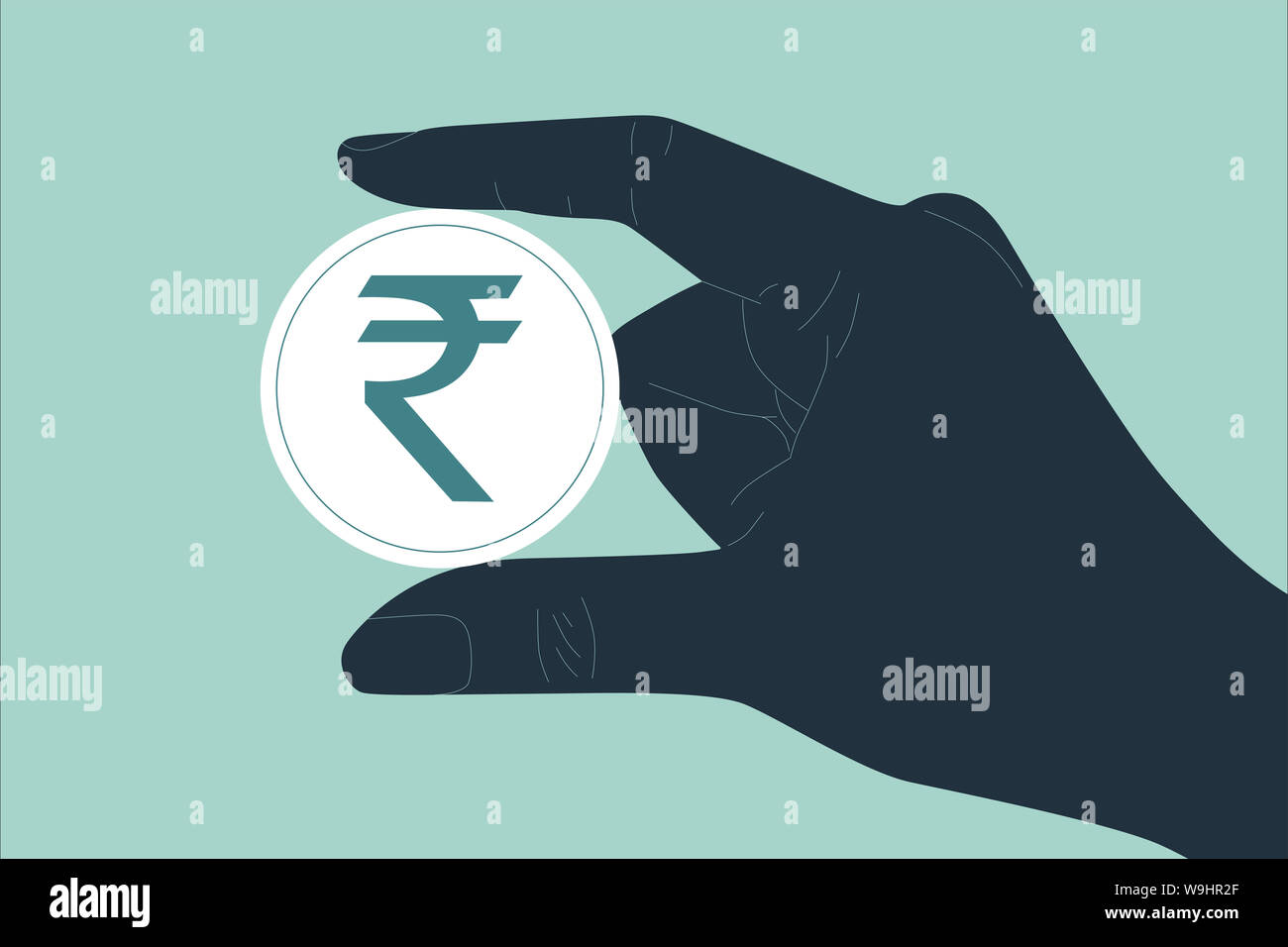 Person hand showing Indian rupee symbol Stock Photo - Alamy