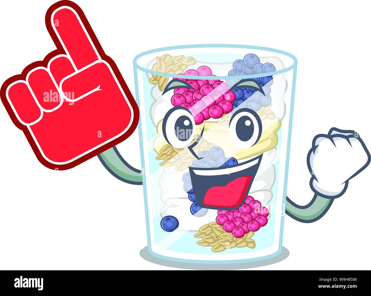 Foam finger parfait isolated with in the cartoon Stock Vector Image ...
