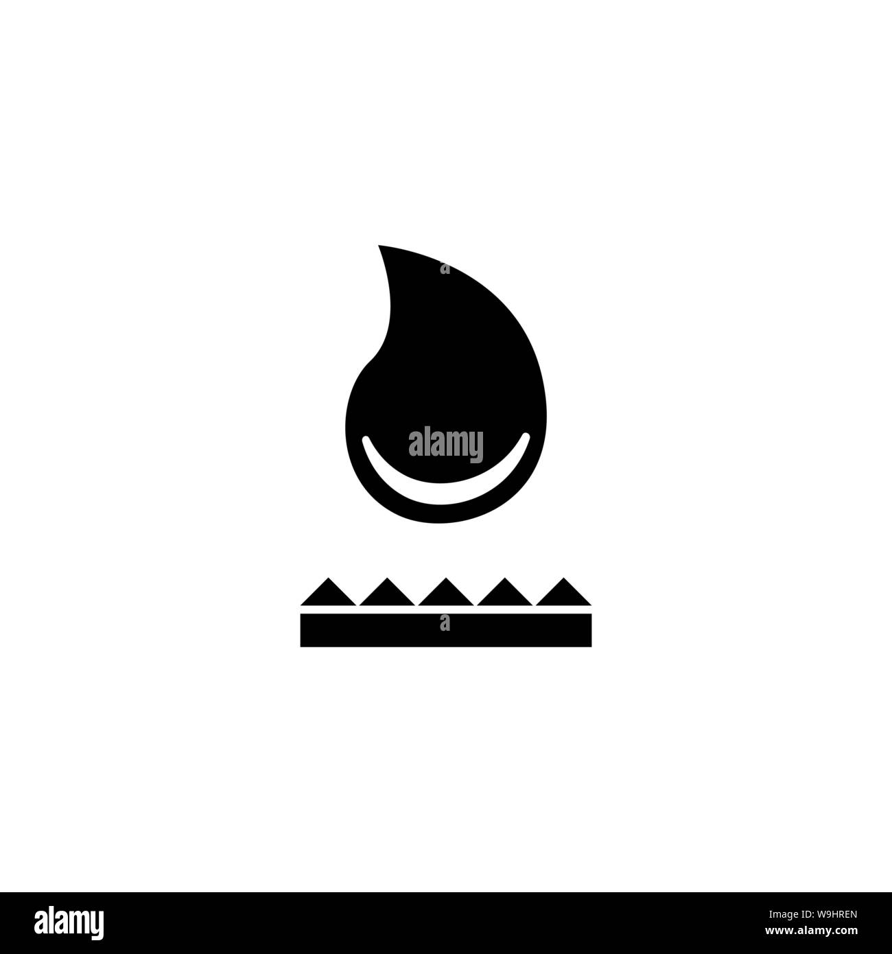 Oil, Water or Glue Drop. Flat Vector Icon illustration. Simple black symbol on white background ...
