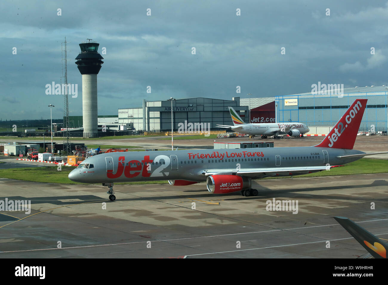 Ethiopian planes on runway terminal one manchester airport hi-res stock ...