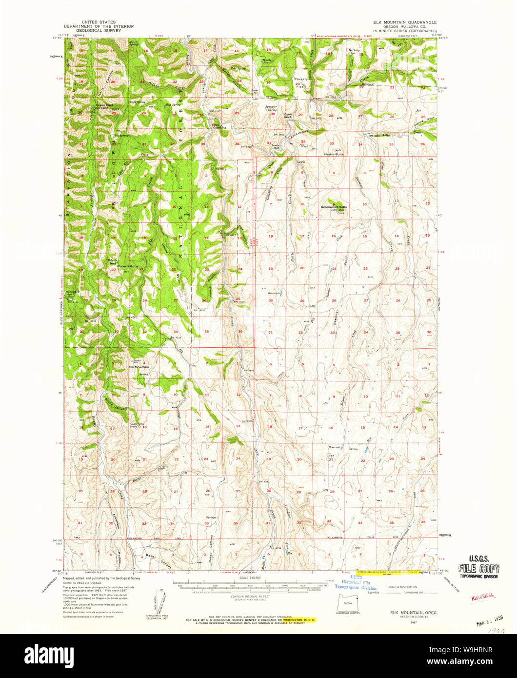 Elk mountain map hi-res stock photography and images - Alamy