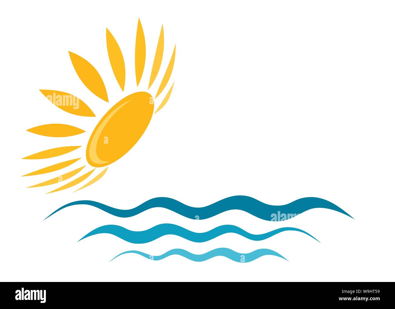 Sun and Blue Wave Symbol Stock Vector Image & Art - Alamy
