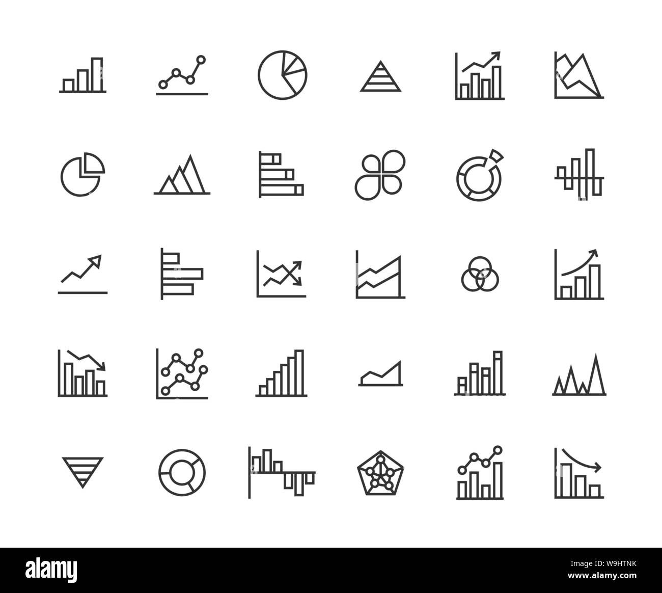 Business Graph Outline Icon Set Stock Vector Image & Art - Alamy