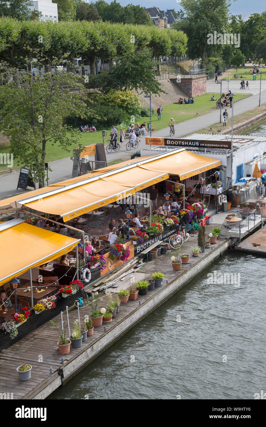 Bootshaus Cafe Terrace; Frankfurt; Germany Stock Photo - Alamy