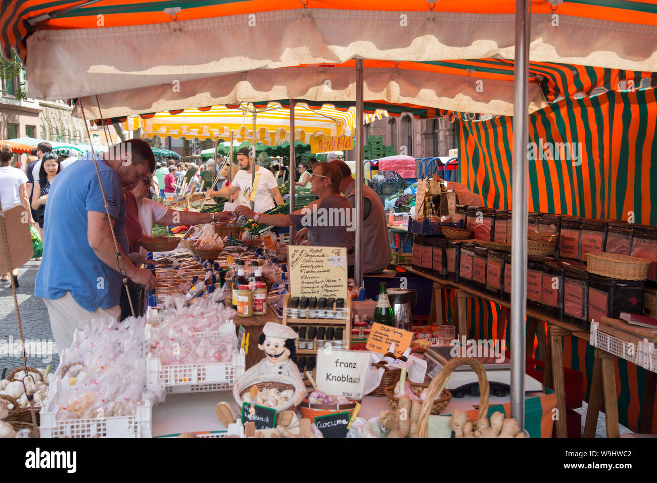 Market Stall in Mainz, Germany Stock Photo - Alamy