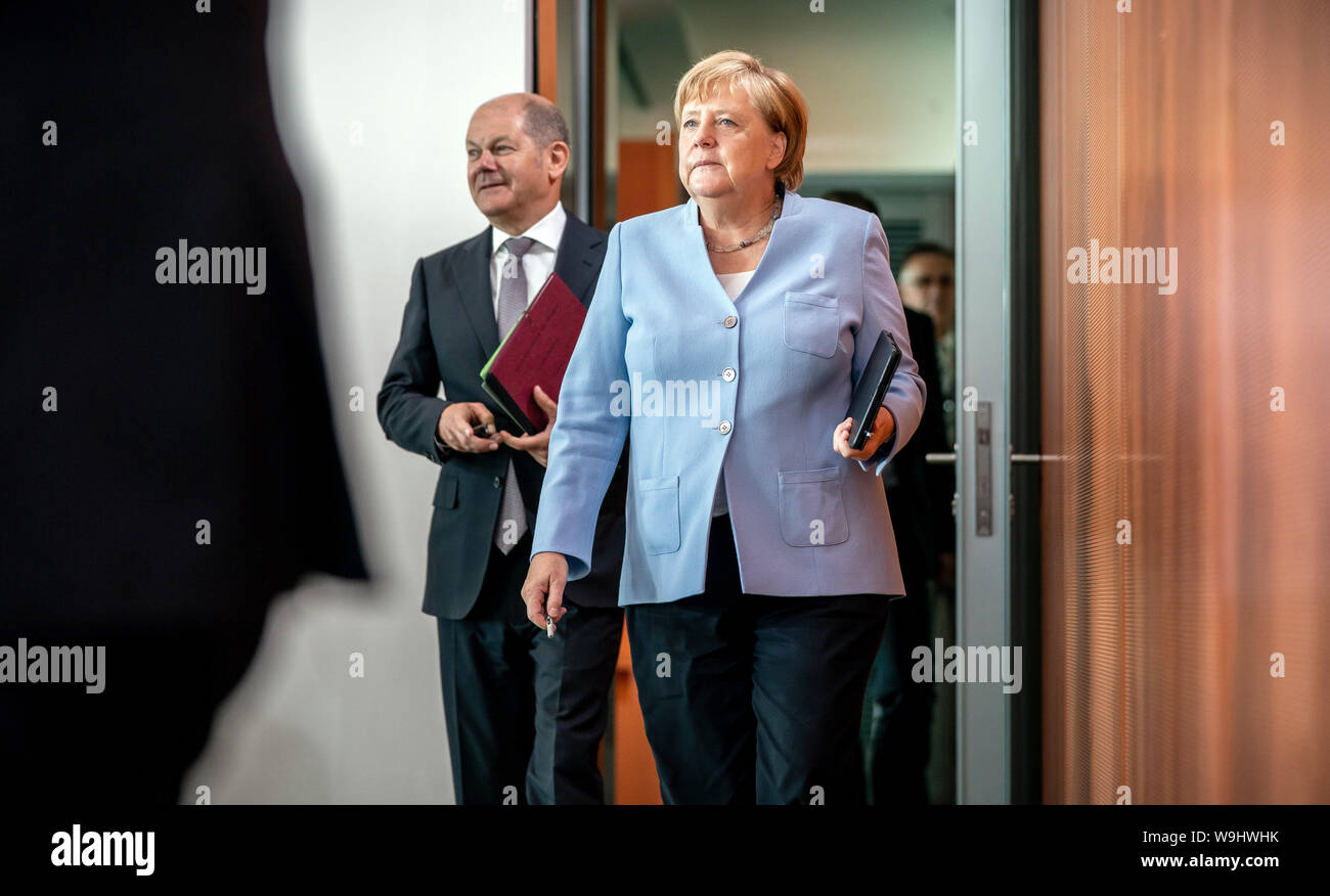 Berlin, Germany. 14th Aug, 2019. Federal Chancellor Angela Merkel (CDU ...