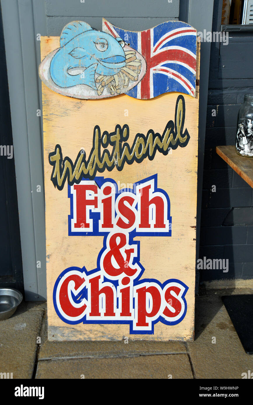 Fish chip shop sign hi-res stock photography and images - Alamy